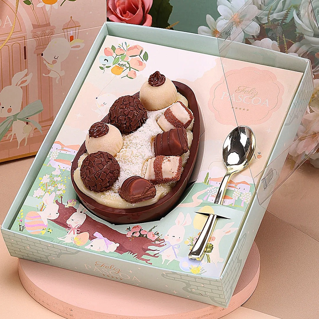 Box for Half Stuffed Easter Eggs With Clear Lid. (Adjustable for 250g ...