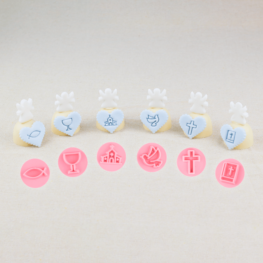 "Christian Symbols" Embossing Candy Stamp Set (BlueStar 7 pieces) 2cm ...