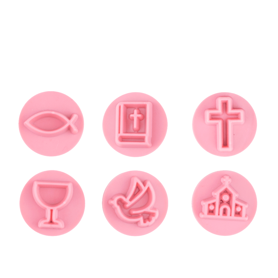 "Christian Symbols" Embossing Candy Stamp Set (BlueStar 7 pieces) 2cm ...